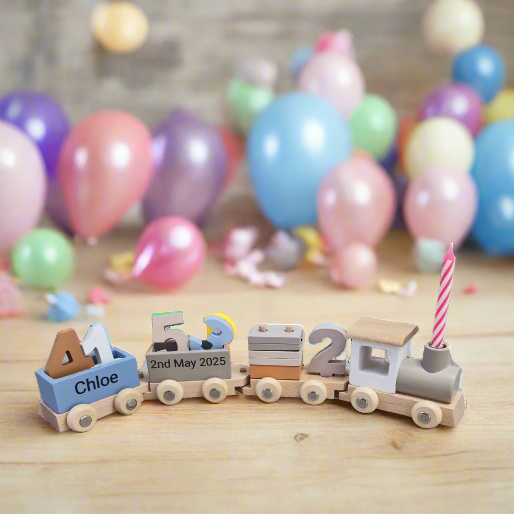 Personalised Birthday Wooden train set – CoolGuPPy